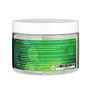 Allurials 100% Pure & Organic Aloe Vera Gel, Clinically tested & Dermatologist approved, Hydrates & Heals Dry & Damaged Skin & Hair- 12 Oz