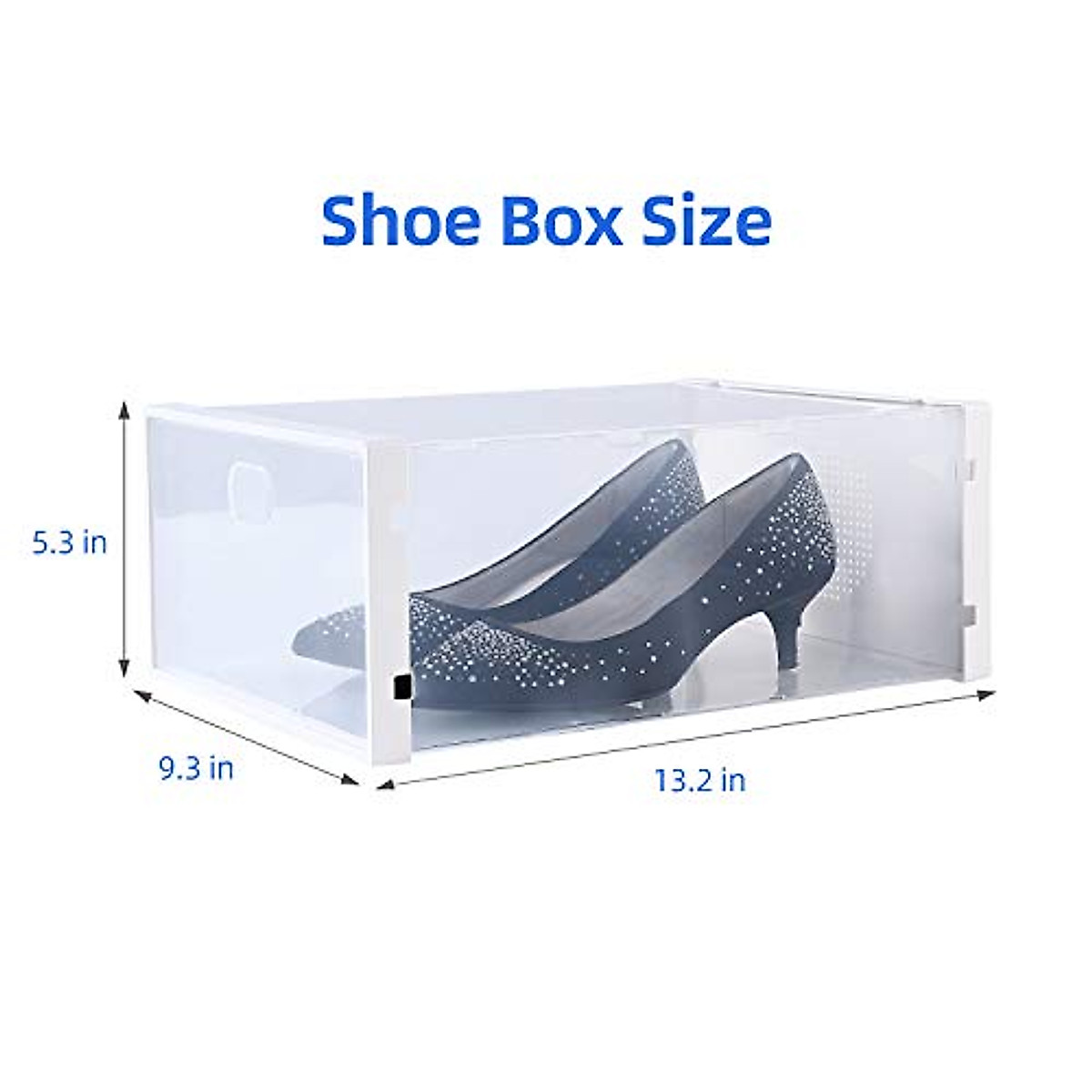 XZLGUJI 1 Pack Shoe Storage Box-Multi-function Storage Bins,Clear Plastic Stackable Shoe Organizer for Closet ,Drop Front Shoe Box. (white (1 Pack))