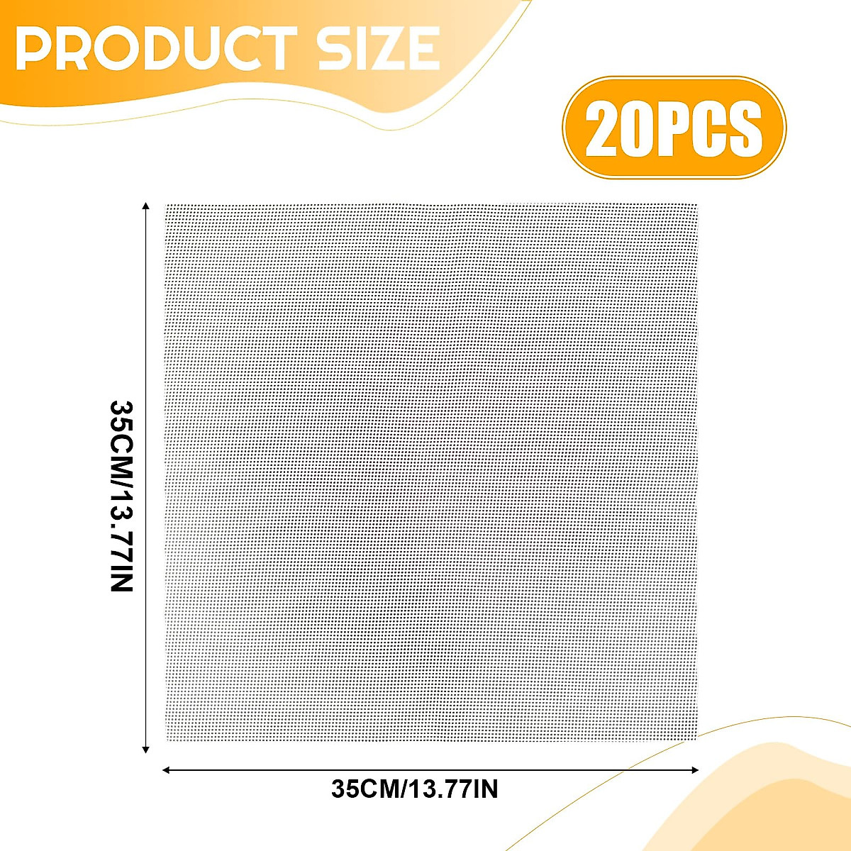 AIHSUMC 20 PCS Silicone Dehydrator Sheets, Premium Non-Stick Silicone Square Dryer Mats Reusable Steamer Mesh Mat for Fruit Dryer Dehydrator, Food Meat Vegetables Herbs Dehydrator Tray Liner 14x14 in