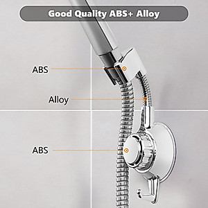 LANPHY Shower Head Holder 360 Degree Adjustable Handheld Shower Head Holder Showerhead Bracket Wall Mount Shower Bracket Traceless Adhesive Waterproof Durable