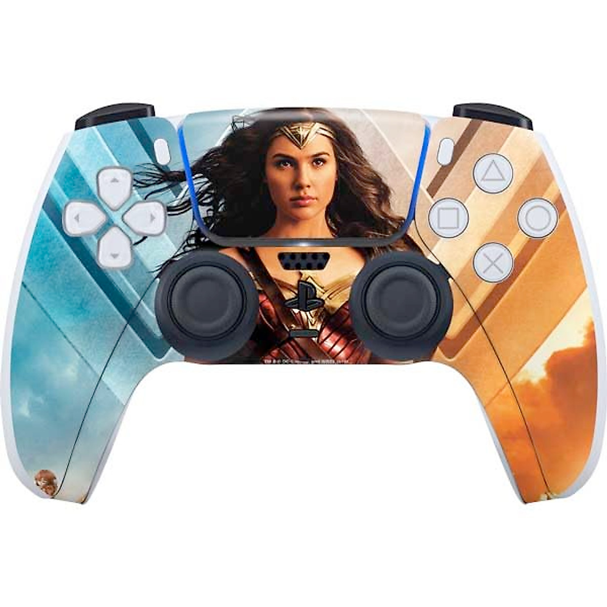 Skinit Decal Gaming Skin Compatible with PS5 Controller - Officially Licensed DC Comics Wonder Woman Main Characters Poster Design