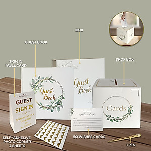 Arciia Wedding Guest Book - Polaroid Guest Book for Wedding with 48 Self-Adhesive Photo Corners & 50 Cards, Guest Book Wedding Reception, Graduation Guest Book, Wedding Guestbook, or Retirement Guest Book.