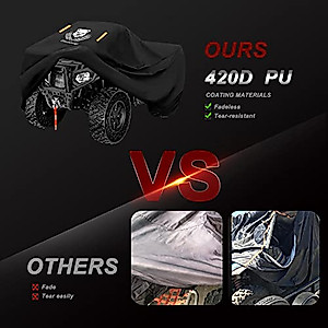 ClawsCover 95 Inch ATV Quad Covers Waterproof Outdoor Heavy Duty Fadeless 420D Oxford Cloth 4 Wheelers ATV Accessories Windproof All Weather Protection for Polaris Can am Kawasaki Honda Yamaha Suzuki
