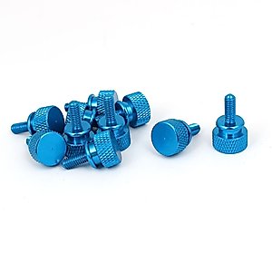 uxcell Computer PC Case M4x10mm Shoulder Type Knurled Thumb Screw Sky Blue 10pcs