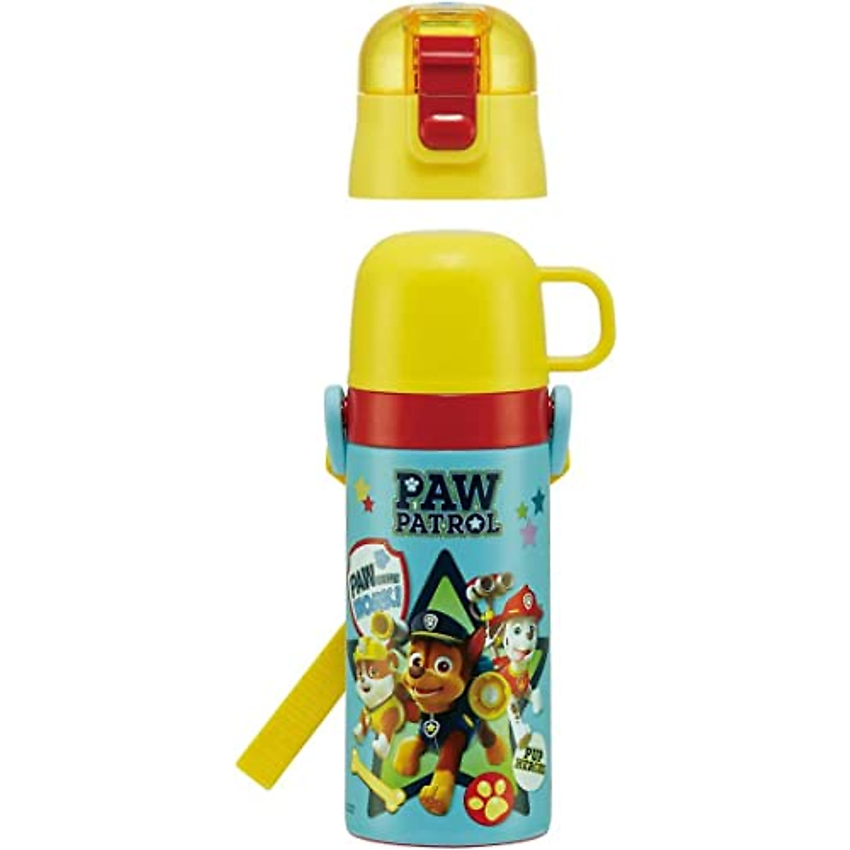 Skater SKDC3-A Children's 2-Way Stainless Steel Kids Water Bottle with Cup, 11.8 fl oz (350 ml), Paw Patrol Boys