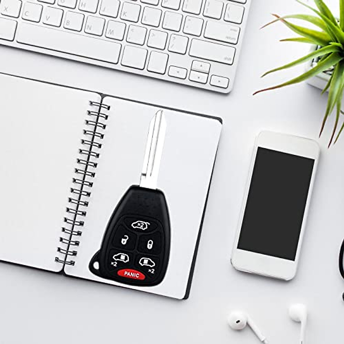 Keyless Remote Smart Replacement Key Fob Fits for 2004-2007 Chrysler Town and Country/Dodge Caravan/Chrysler Town and Country（FCC: M3N5WY72XX） Set of 2