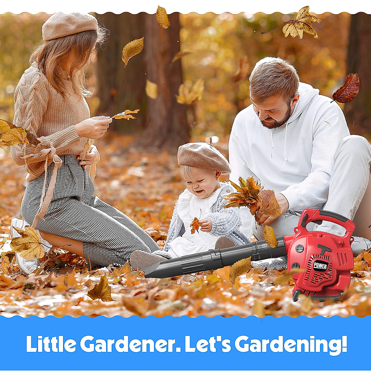 Toy Choi's Toy Leaf Blower - Kids Leaf Blower That Really Works with Toy Tool Set, Pretend Play Series Construction Outdoor Preschool Gardening Kids Tool Set, Toy Leaf Blower for Boys Girls Age 4-7