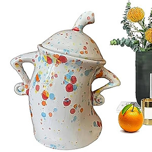 Canister with Attitude, Cute Sassy Storage Canister, Large Ceramics Jar with Lid, Cute Food Storage Jar with Airtight Lid for Kitchen, Perfect for Coffee Tea Sugar Spices and More Food Jars (Multi)