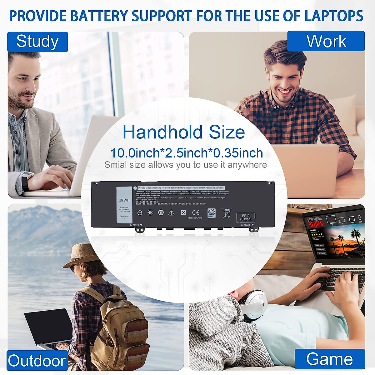 P83G001 Battery Replacement,F62GO F62G0 Battery for Dell Inspiron 13 7000 2-in-1 7386 2-in-1 39dy5 13 7373 2-in-1 7370 7380 p83g 039dy5 0rpjc3 p87g p91g P83G002 vostro 5370