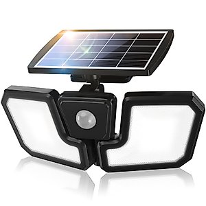 LEPOWER 1600LM Solar Security Lights, Motion Sensor Outdoor Light IP65 Waterproof, 270° Wide Lighting Angle Security Lights Solar Powered, Sensitive PIR Motion Sensor for Yard, Porch, Garage