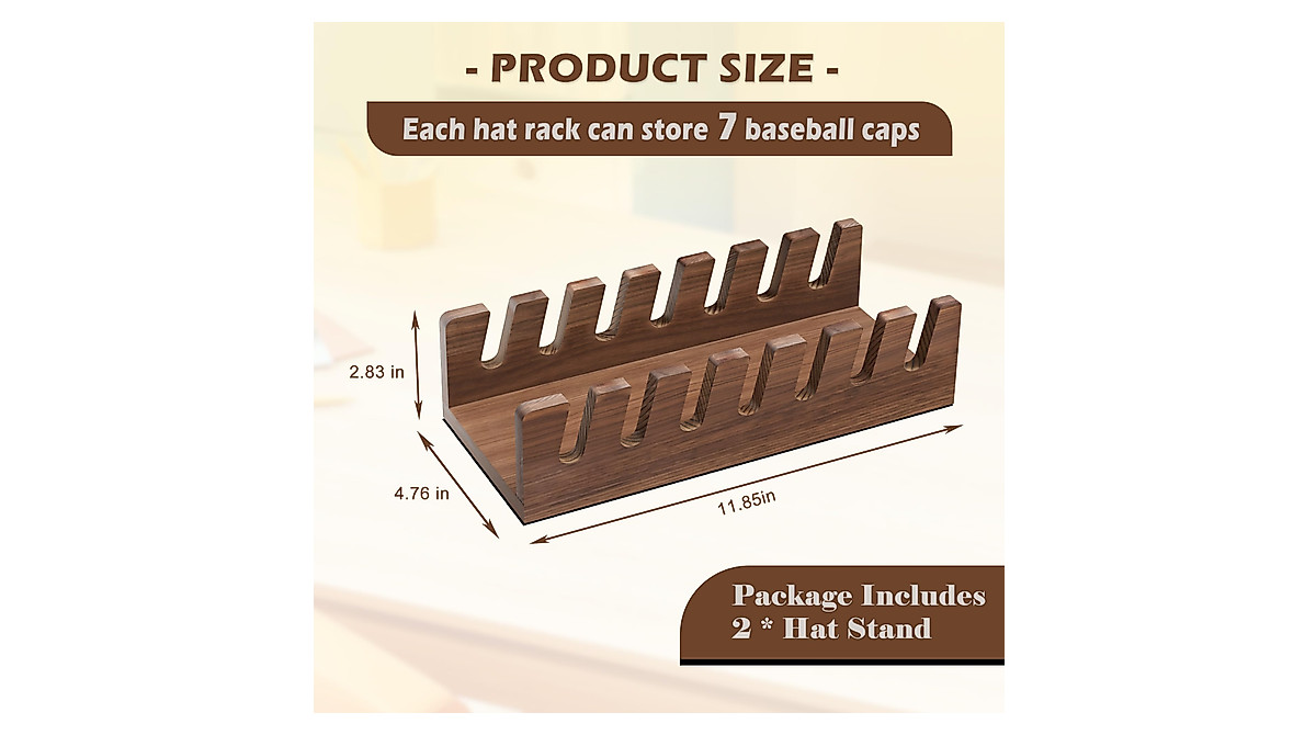 Wooden Hat Stand: Organize 14 Caps Stylishly