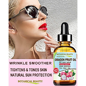 DRAGON FRUIT SEED OIL 100% Pure Natural Virgin Unrefined Cold-Pressed Carrier Oil 0.5 Fl.oz.- 15 ml for FACE, SKIN, DAMAGED HAIR, NAILS by Botanical Beauty