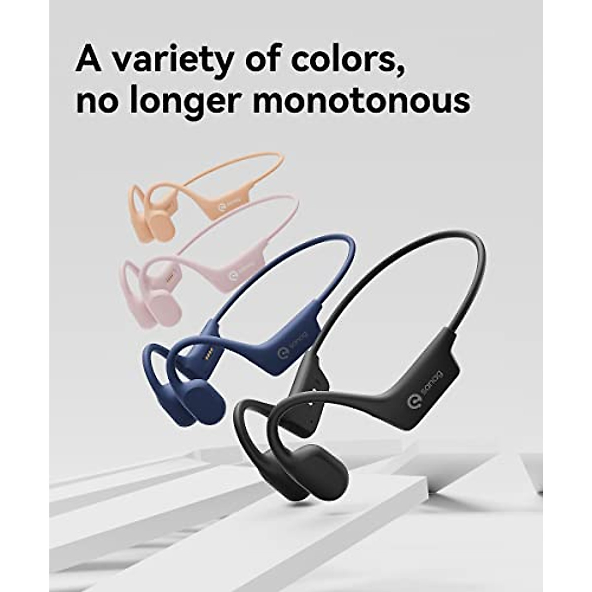 Bone Conduction Headphones Wireless Open Ear Headphones Bluetooth Earbuds with IP67 Waterproof Workout Headphones Built-in Mic Sport Air Conduction Headphones for Running Cycling (Black)
