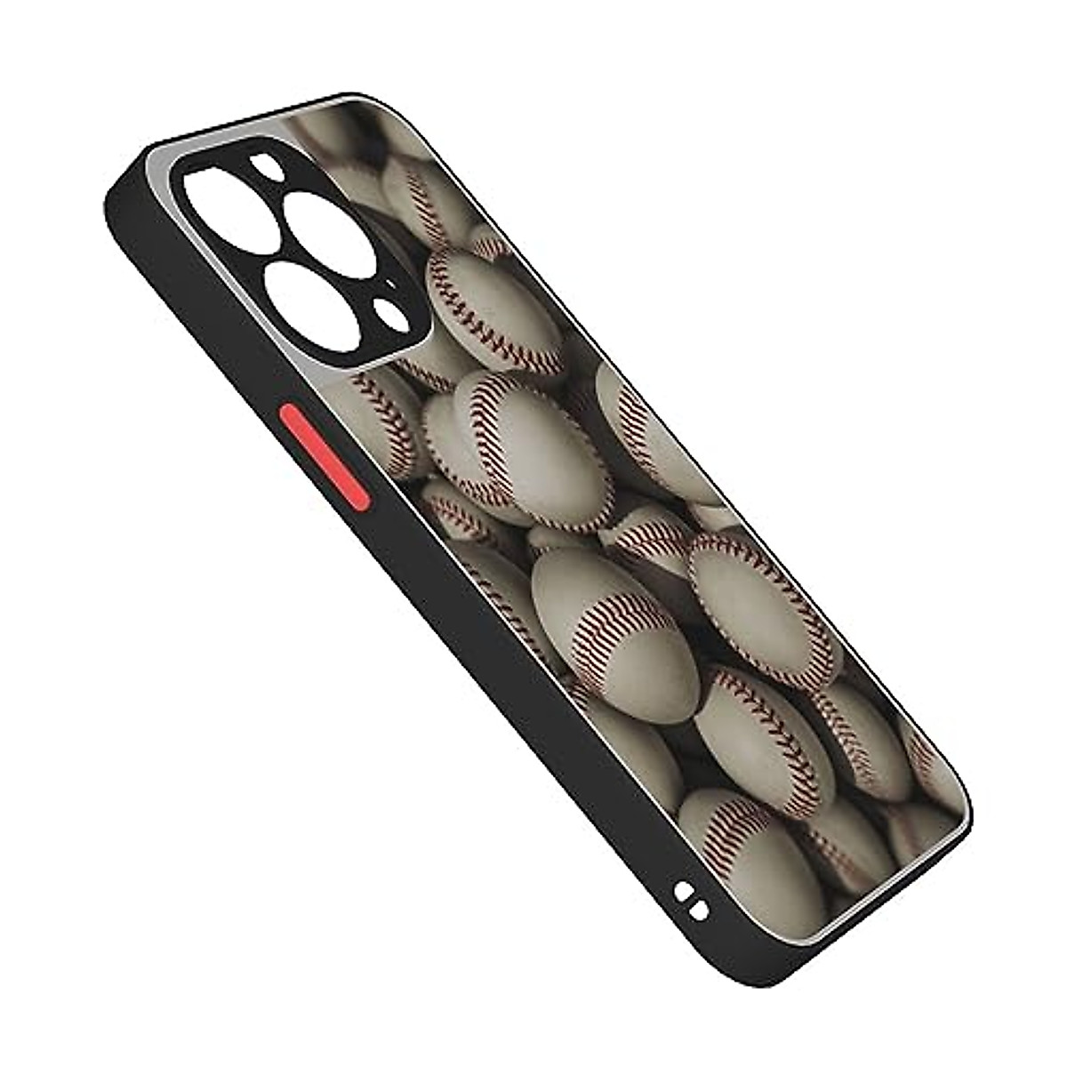 EMPYRI Baseball Printed Frosted Phone Case for iPhone 13 Pro Max-6.7 Inch, Shockproof Phone Cover with Wireless Fast Charging, Acrylic Back, Not Yellowing