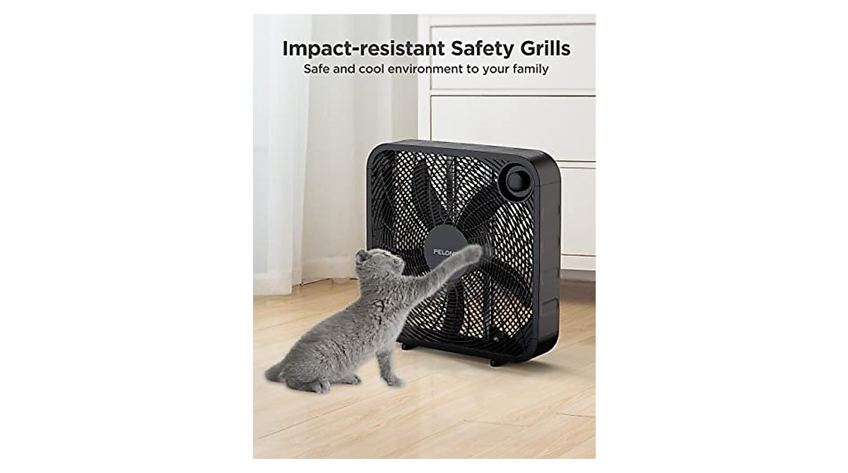 Pelonis 3-Speed Box Fan – Enhance Air Circulation