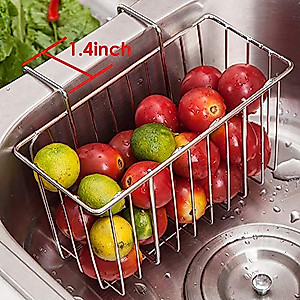 THETIS Homes Sponge Holder for Kitchen Skin, Stainless Steel Kitchen Skin Caddy, Durable & Rustproof Dishwashing Liquid Drainer, Dish Draining Skin Basket