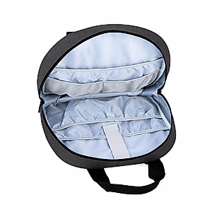 CURMIO Embroidery Bag, Portable Embroidery Project Storage for Embroidery Hoops, Floss, and Cross Stitch Supplies, Bag ONLY, Black (Patented Design)