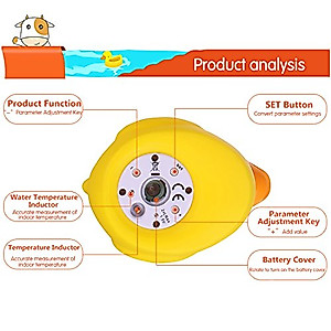 b&h Baby Thermometer, The Infant Baby Bath Floating Toy Safety Temperature Thermometer (Lady Duck)