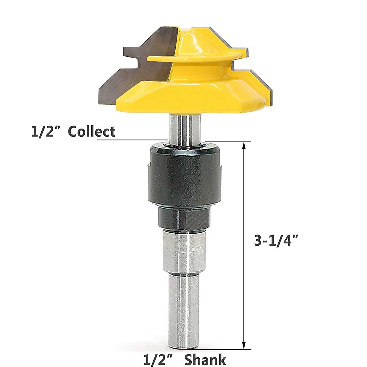 Yakamoz 1/2 Inch Shank Router Collet Extension Chuck, Accepts 1/2-inch Shank Bits, Extends The Router Bit an Additional 2-1/4"