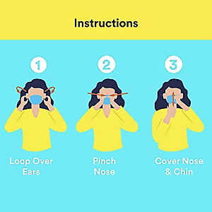 Ceemly 3Ply Disposable Face Cover USA Made - 3-Ply Face Protection - Face Cover Pack - Disposable Face Cover with Flexible Ear Loops and Adjustable Nose Bridge - Single-Use (50 Pack)