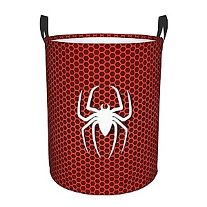 Red Spider Skin Pattern Superhero Waterproof Foldable Laundry Hamper Bucket Laundry Room Basket for College Student Storage Pillows Blankets Living Room Bathroom Home Decor
