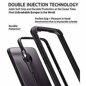 CaseWe - Motorola Moto Z4 Protective Flexible Double Injection Technology (TPU+PC) Bumper Case Cover/Compatible with Moto Mods - All Matte Black