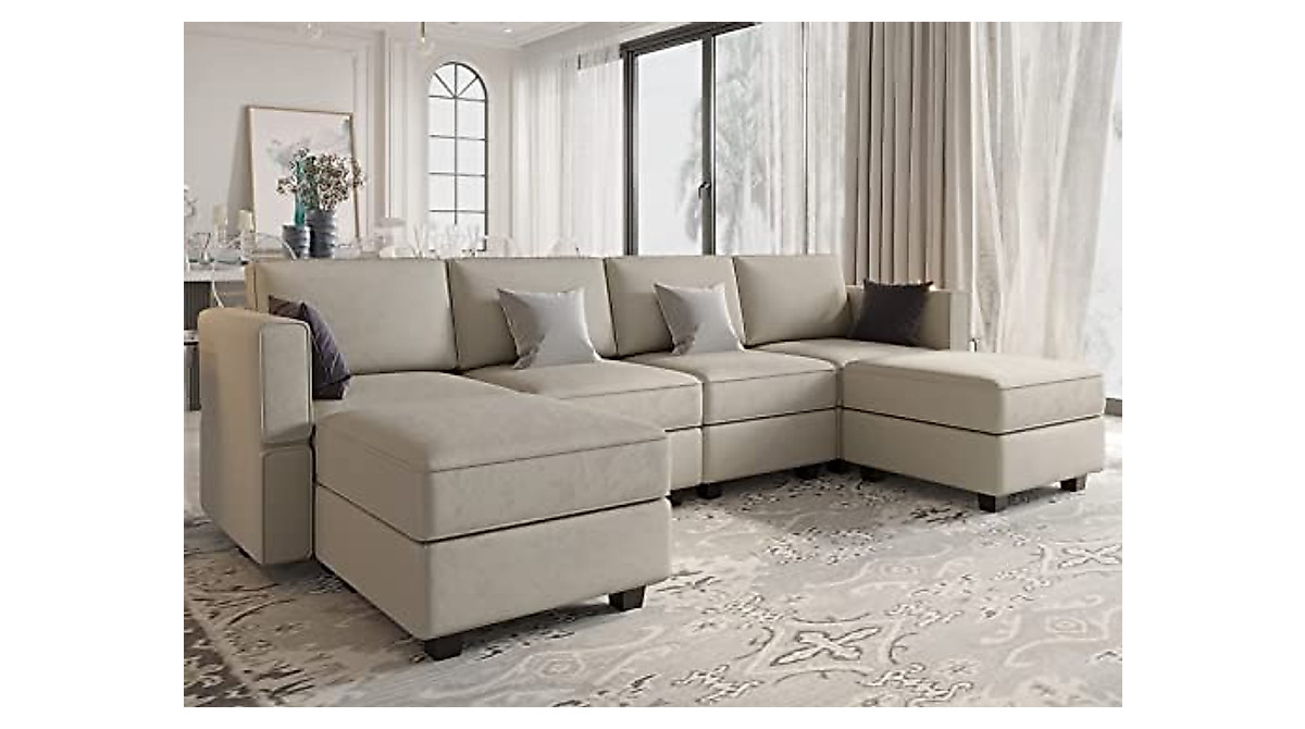 Belffin Modular Sectional Sofa - Versatile U-Shape Velvet Couch