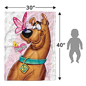 LOGOVISION Scooby Doo Lightweight Baby Blanket, 30"X40", Butterfly Unisex for Infants Girls & Boys