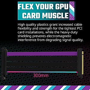 Cooler Master MasterAccessory Riser Cable PCIe 4.0 x16 300mm Black, PCIe 4.0 Compatible, EMI Shielded 30 AWG, Protective ABS Casing for Graphics Card (MCA-U000C-KPCI40-300)