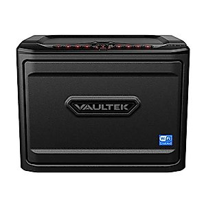 Vaultek MXi Wi-Fi and Biometric Safe High Capacity Handgun Safe Multiple Pistol Storage Smart Safe with Alerts to Smartphone Auto-Open Door and Rechargeable Battery (Biometric + WiFi)(Black)