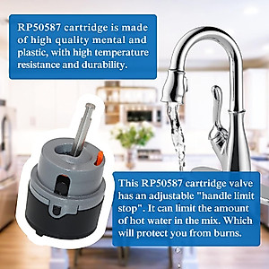 Generic RP50587 Single Handle Cartridge Valve Replacement for Various Delta Model Fit for Kitchen, Shower, Toiletsand and Lavatory Faucet Motion Cartridge., Gray