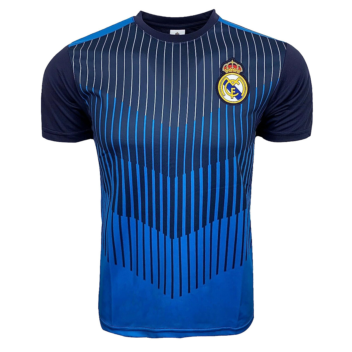 Icon Sports Men's Real Madrid Performance Gameday Shirt Jersey-Like, Adult Sizes Licensed Real Madrid Training Shirt | Medium Blue