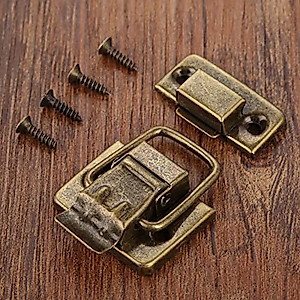 GAFENO Latch Lock Metal Lock Hasp Antique Bronze Latch Clasp Toggle BuckleJewelry Box Case Furniture Hardware Suitcase w/Screws