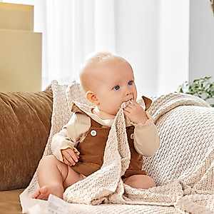 Weixinbuy Baby Girl Clothes Set Long Sleeve Ribbed Romper Top Pocket Suspender Skirt Newborn Girl Dresses Outfits