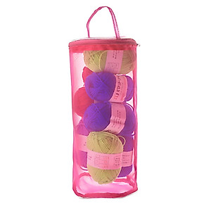 Ciieeo Travel Tote Bags Yarn Organizer Bag Yarn Storage Case Empty Mesh Yarn Bags Round Mesh Storage Bag Accessories Storage Tote Bags for Storing Yarn Mesh Container Knitting Bag