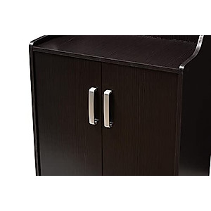 Baxton Studio Verdell Modern and Contemporary Wenge Brown Finished Shoe Cabinet