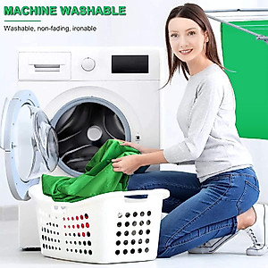 9.5 X 6 FT Green Screen Backdrop, Photography Chromakey Virtual Background for Zoom Streaming Meeting, High Density Opaque Polyester Fabric GreenScreen Sheet for Gaming Video Studio, 4 Spring Clamps