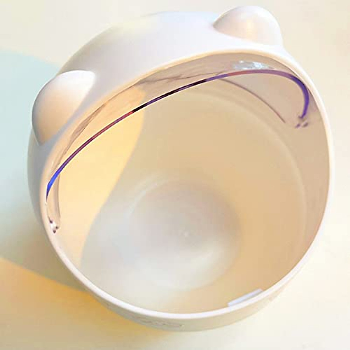 Storage Bucket Desktop with Lid Trash Can Mini Kawaii Cute Bear Trash Bin Storage Box Girl Pen Holder Storage Bucket with Top - White