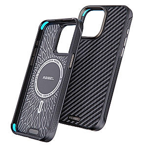 REBEL Case for iPhone 15 Pro Max [Gen-5 Aramid Fiber] Strong MagSafe Compatible, Grippy Sides, Shockproof Corners, Metal Lens + Buttons, Upgraded Protective Design, 6.7 Inch Phone 2023 (Black)