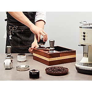 IKAPE 53mm Espresso Tamper, Premium Barista Coffee Tamper with Calibrated Spring Loaded, 100% Flat Stainless Steel Base Tamper Fits for Breville Series 54mm Portafilter Basket