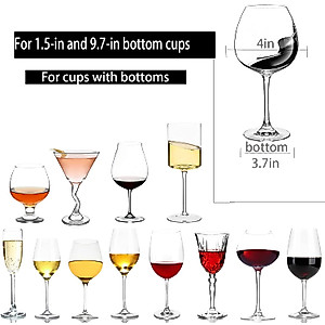 Jbikao Wine Glass Holder - Hangers Under Shelf Cabinet Stemware Wine Glass Rack Glasses Storage Hanger Metal Hanging Organizer for Bar Kitchen 3 Rows 2 Packs Black