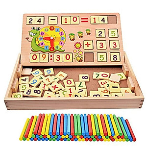 DANNI Montessori Baby Math Teaching Aids Multifunctional Math Operation and Drawing Box Learning Preschool Early Childhood Educational Toys