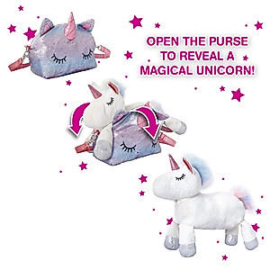 Unicorn Purse Pop Transforming Plush Unicorn Toy and Purse - for Girls Ages 3-8, Cute Kids Backpack and Toddler Purse, Birthday Girl Unicorn Stuffed Animal