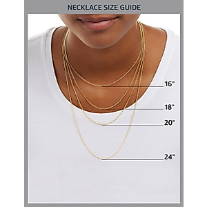 Amazon Essentials 14K Gold Plated Double Herringbone Chain 24", Yellow Gold