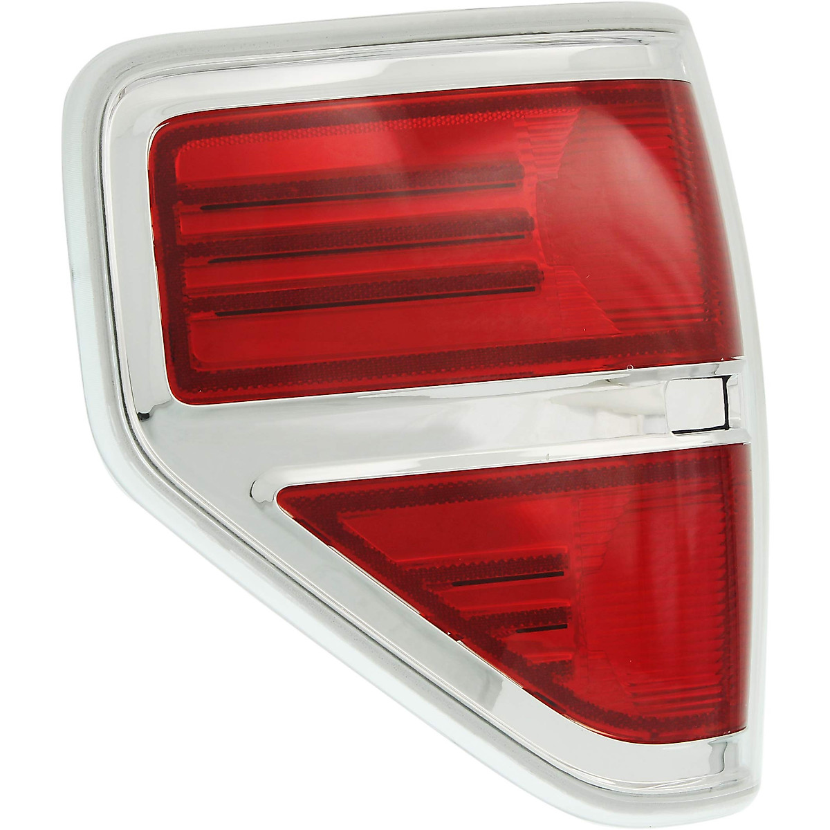 Garage-Pro Tail Light Lamp Compatible with 2009-2014 Ford F-150 Styleside Red Lens Driver Side With Chrome Bezel Trim Design