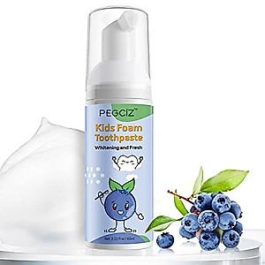 Foam Toothpaste Kids,Foaming Toothpaste Kids for U Shaped Toothbrush,Natural Formula Toothpaste,Deeply Cleaning Gums,Kids Oral Care Toothpaste, (Strawberry &Blueberry)