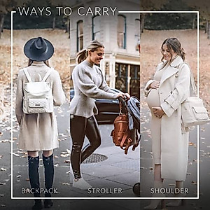 Petit Monaco Diaper Bag Backpack by Luli Bebe - Designer Modern Vegan Leather Diaper Bag Backpack with Gender Neutral Design, Cute Mini Diaper Bag Backpack (Ebony Black)