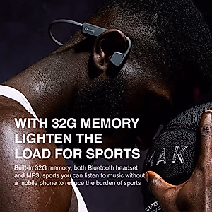 Sanag Open-Ear Bluetooth Air Conduction Sport Earphones, Built-in Mic, Waterproof Wireless Stereo Headphone for Running Workouts Commercial Travel