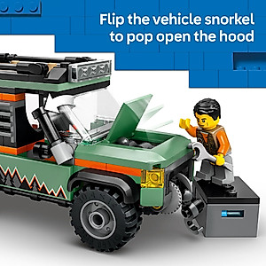 LEGO City Off-Road 4x4 Mountain Truck Toy - Building Toy Set for Kids, Boys and Girls, Ages 6+ - Fun Gift Idea for Birthdays and Holidays - with Adventurer Minifigure and Accessories - 60447