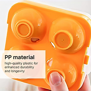 BIOPRONEXT Plastic Egg Container for Refrigerator - Shockproof 4 Grid Fresh Egg Storage Box - Stackable Egg Holder for Fridge or Camping - Reusable Egg Carton - Portable Egg Holders for Fresh Eggs